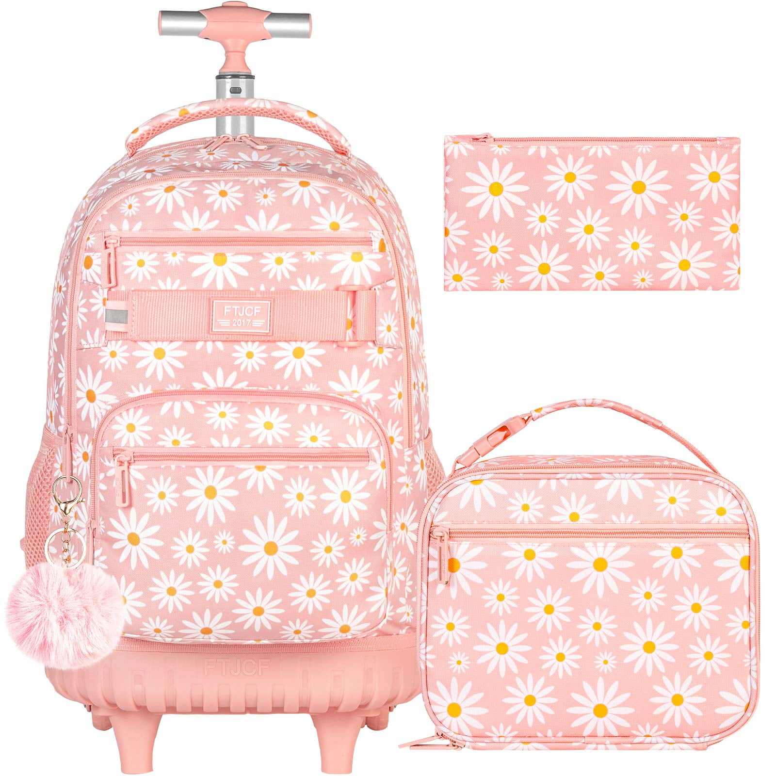 AGSDON Rolling Backpack for Girls, Women Roller Wheels Bookbag, Laptop ...