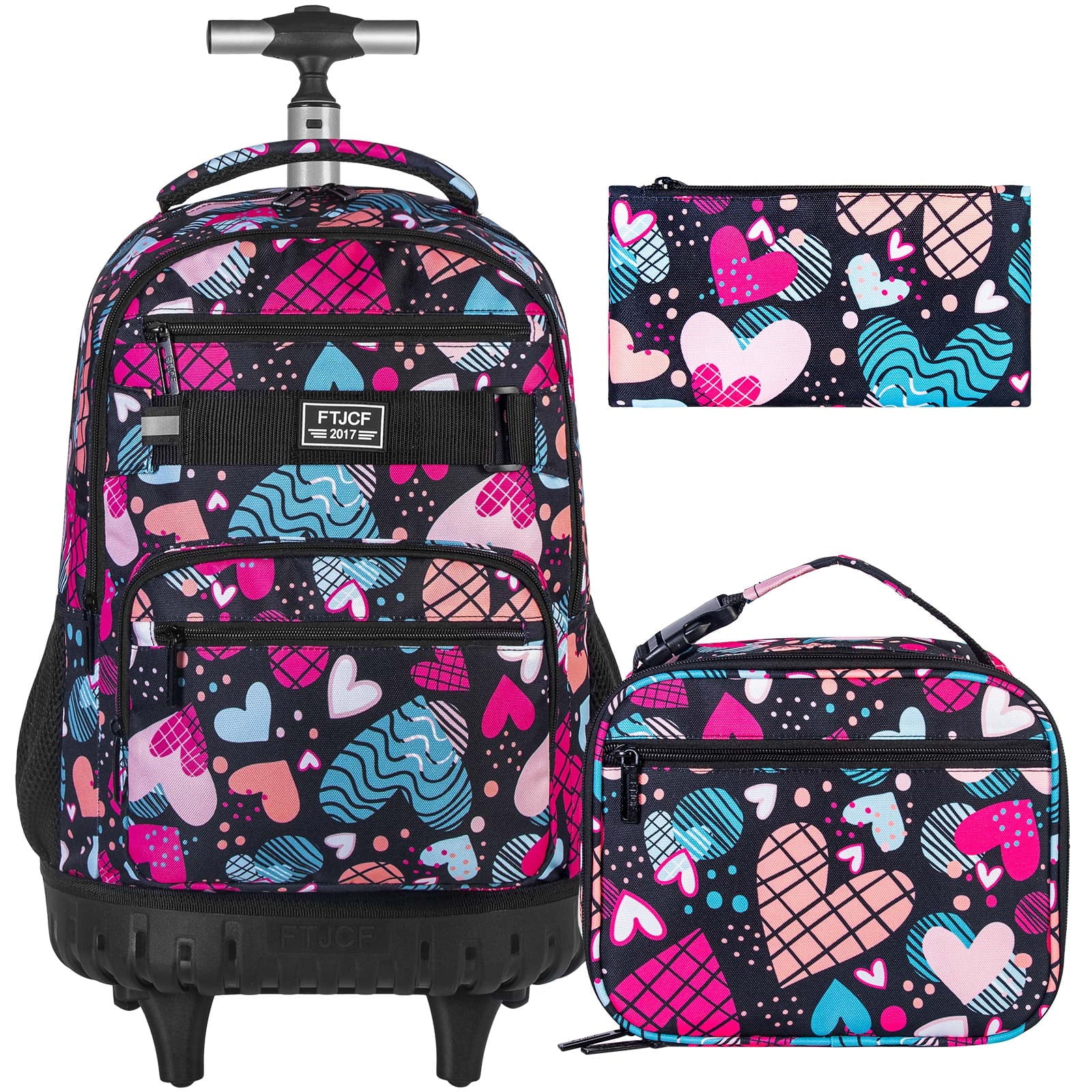AGSDON Rolling Backpack for Girls, Women Roller Wheels Bookbag, Laptop ...