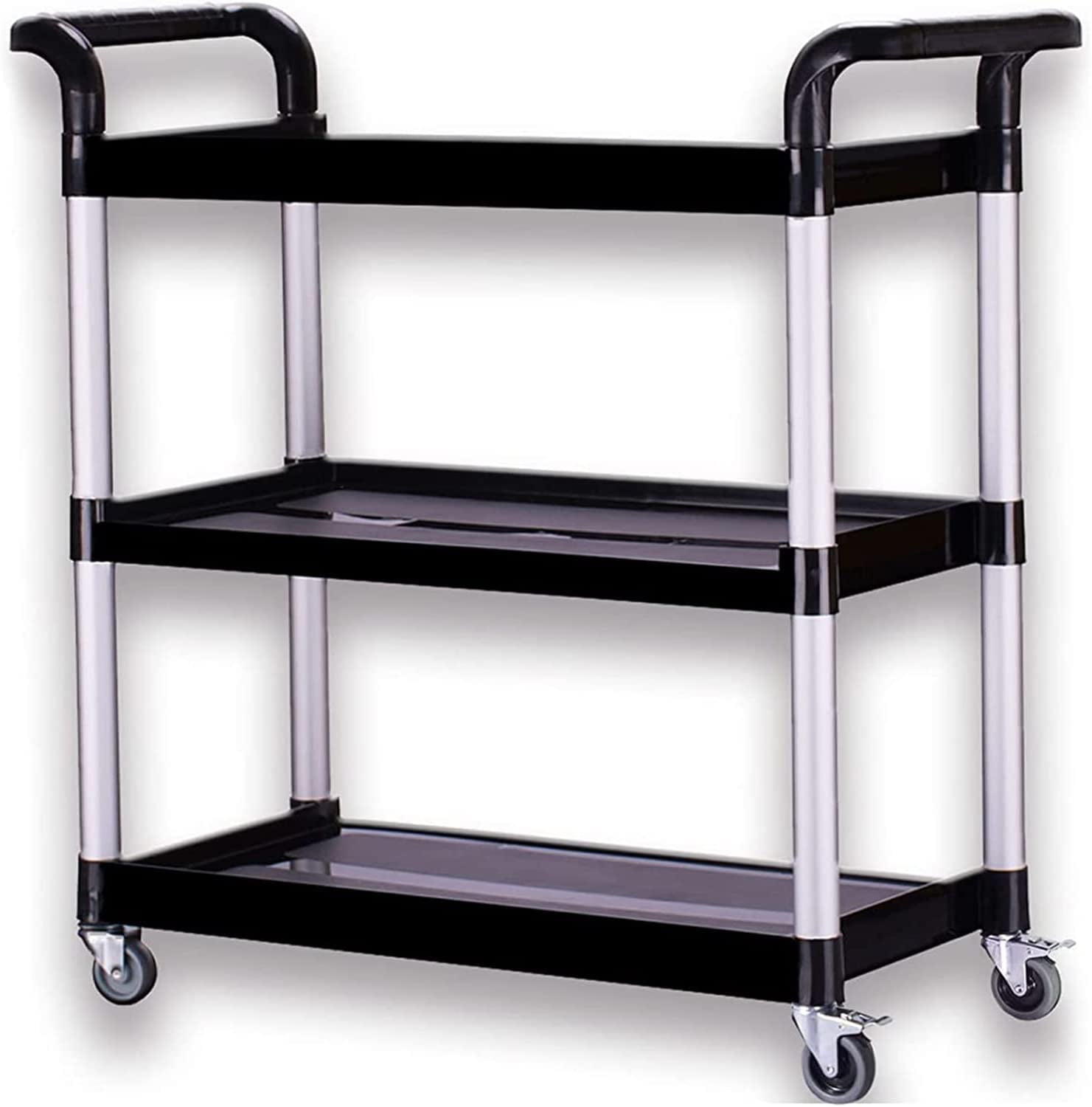 AGTAGUES 3-Tier Rolling Cart, Restaurant Cart with Shelf, Wheels ...