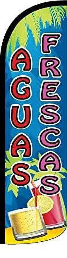 AGUA FRESCA-2 Windless Swooper Flag Feather Banner Sign 3x11.5 Ft (Flag ...
