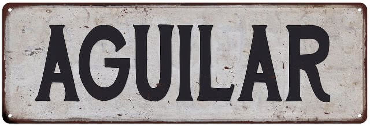 AGUILAR Vintage Look Rustic Chic Metal Sign 8x24 108240036665 - Walmart.com