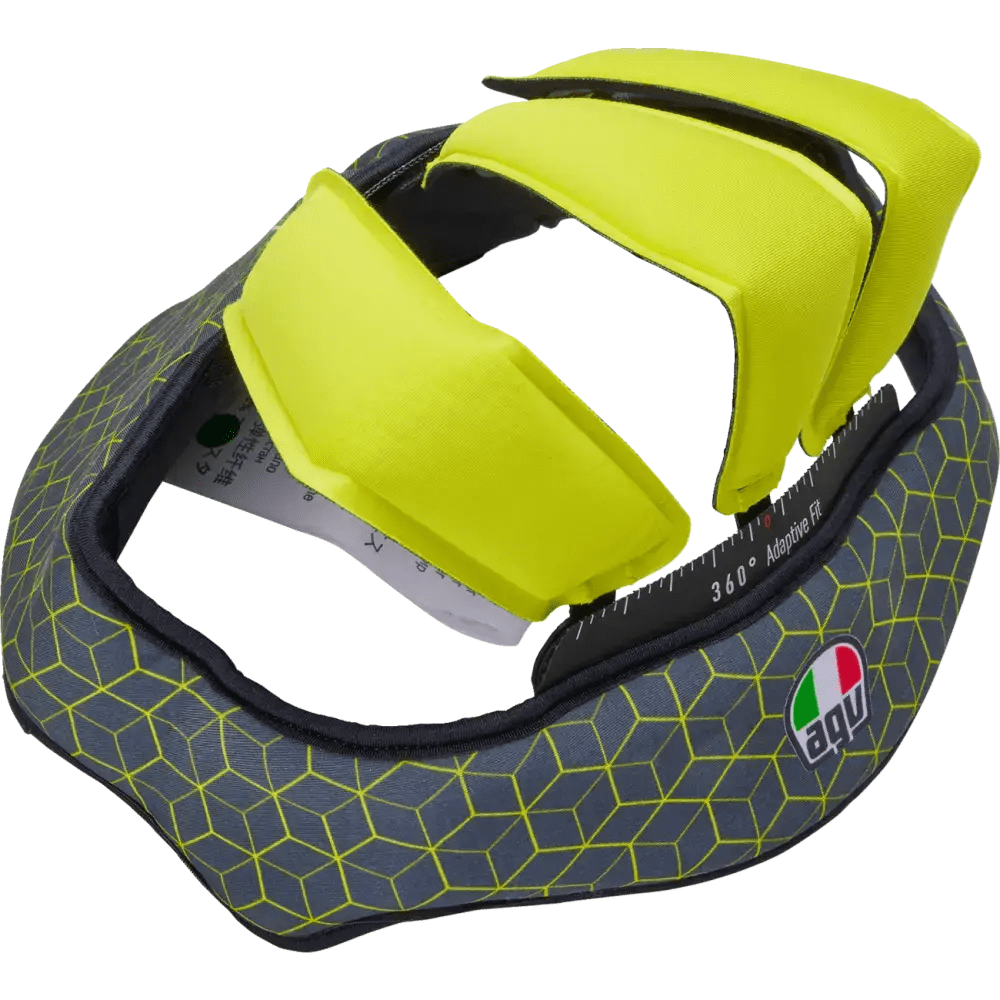 AGV Pista GP RR Liner - Gray/Yellow Motorcycle Helmet Inner Liner ...