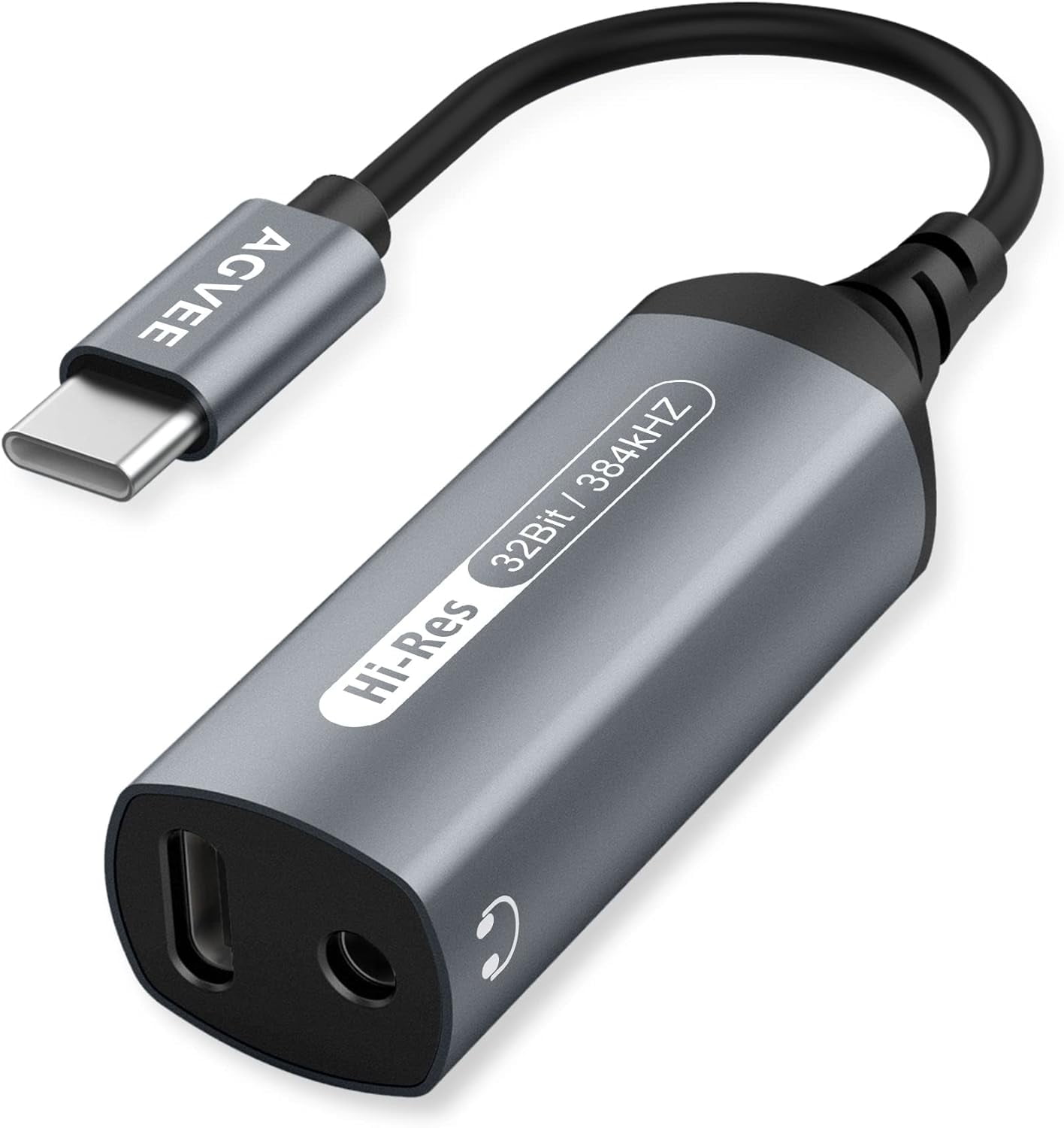 AGVEE USB-C to 3.5mm Headphone Adapter, Type-C Aux Jack Earbuds ...