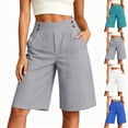 AGWOLF Bermuda Shorts for Women Knee Length Casual Summer Shorts Trendy ...
