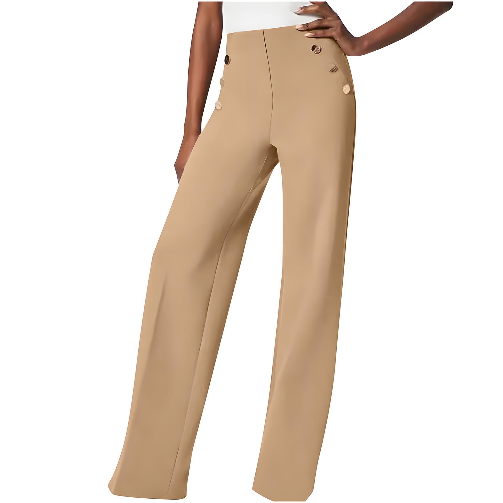 AGWOLF Business Casual Pants for Women Dress Straight Leg Long Pants ...