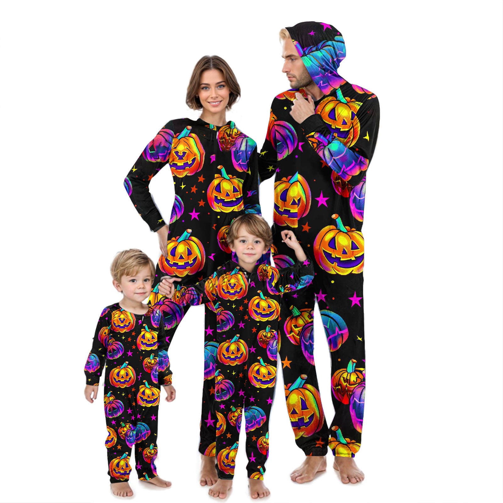 AGWOLF Family Matching Halloween Onesie Pajamas, Funny Pumpkin Printed ...