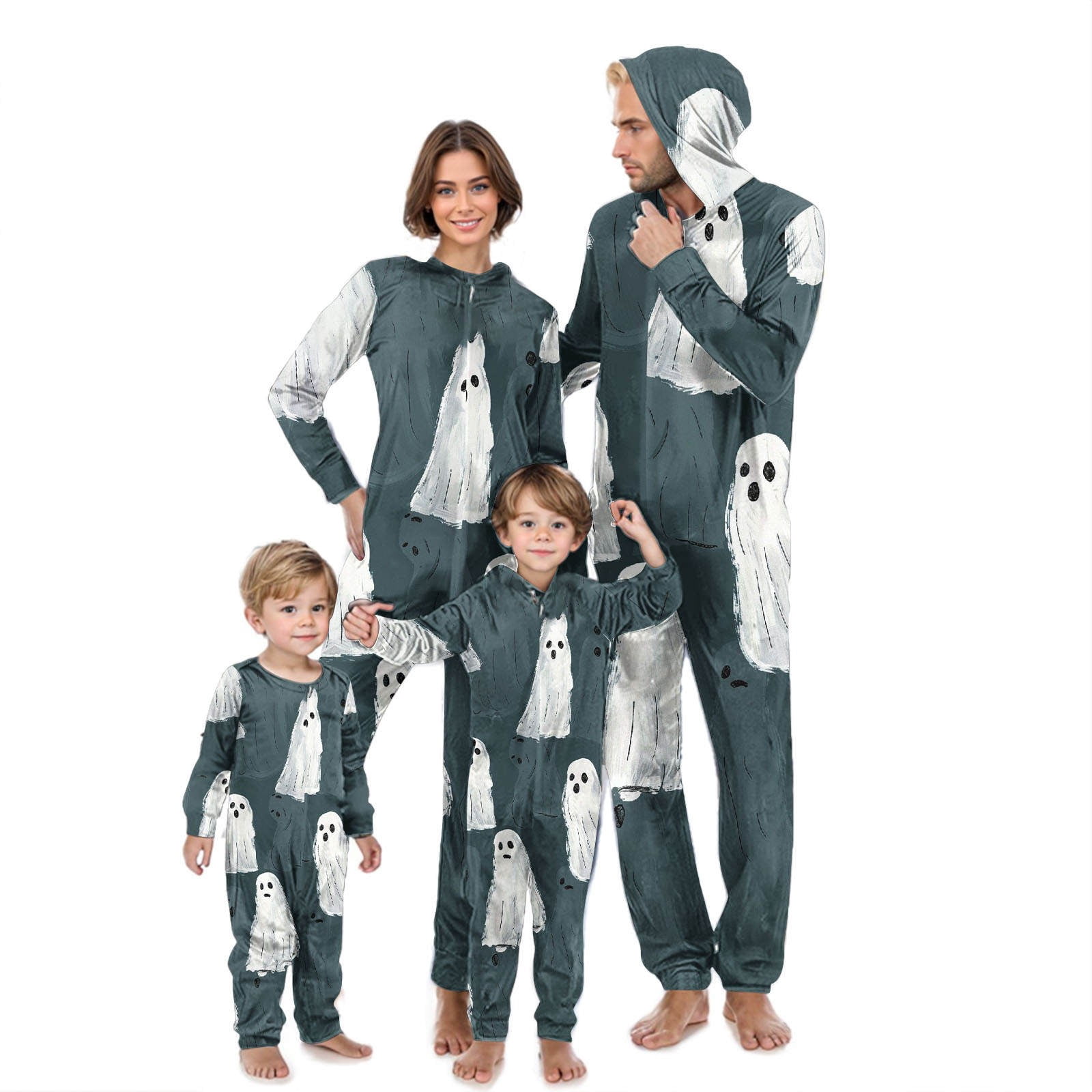 AGWOLF Family Onesie Pajamas Matching Sets Halloween Ghost Print ...