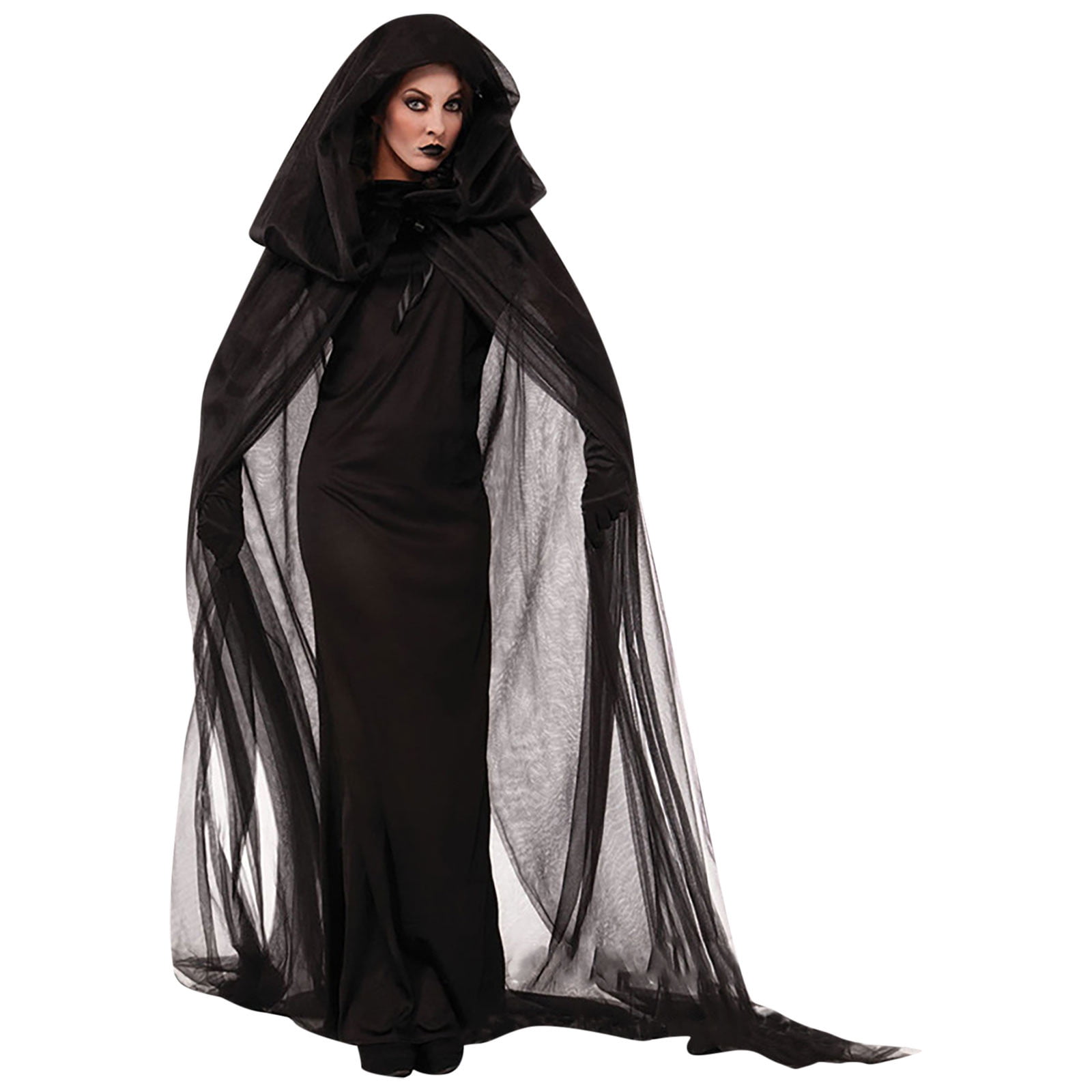 AGWOLF Ghost Bride Dress for Women Vampire Black Costumes Halloween ...