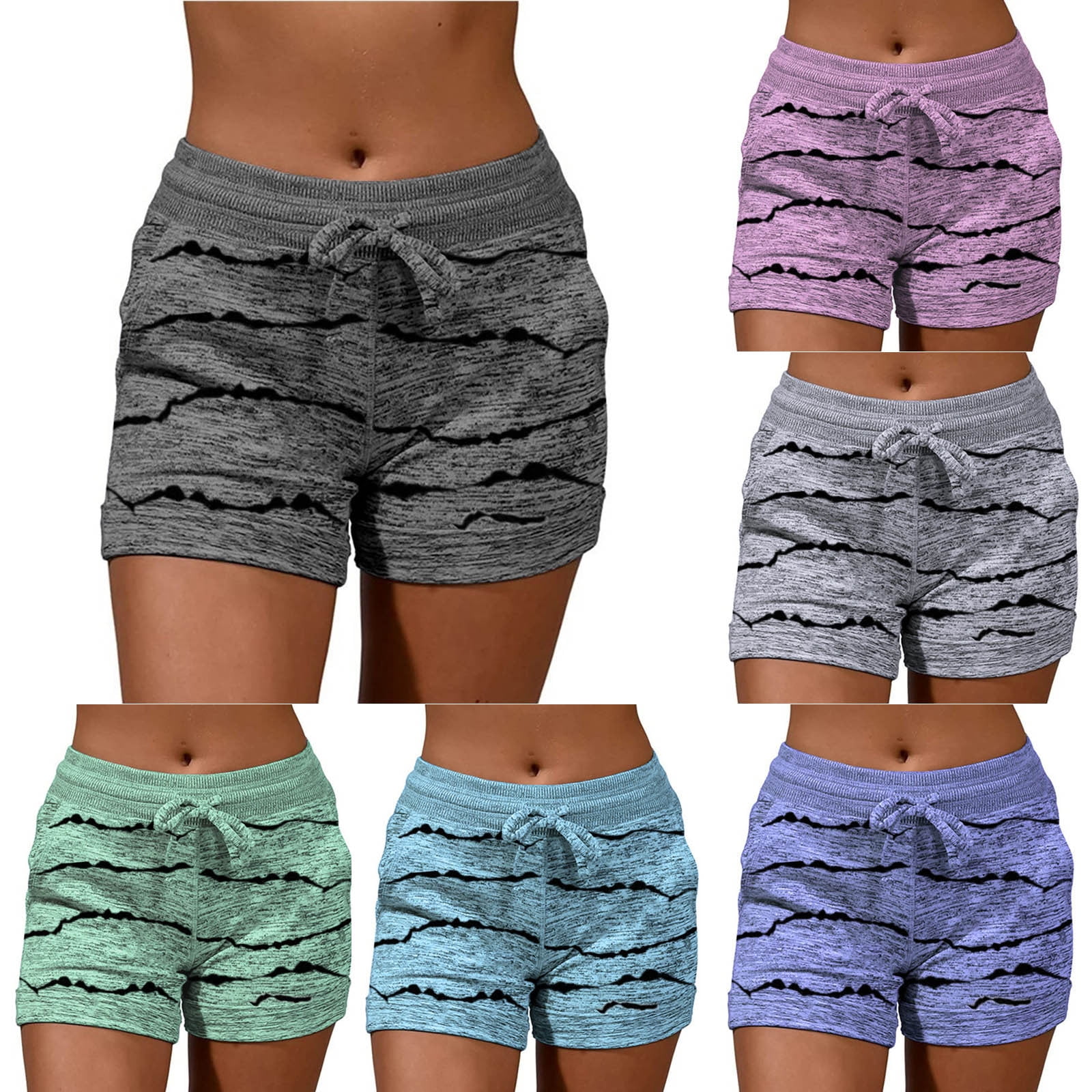 AGWOLF Gym Shorts for Women with Pockets Soft High Waist Yoga Short ...