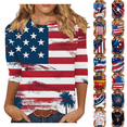 AGWOLF Independence Day Shirts for Women Summer Patriotic Red White and ...