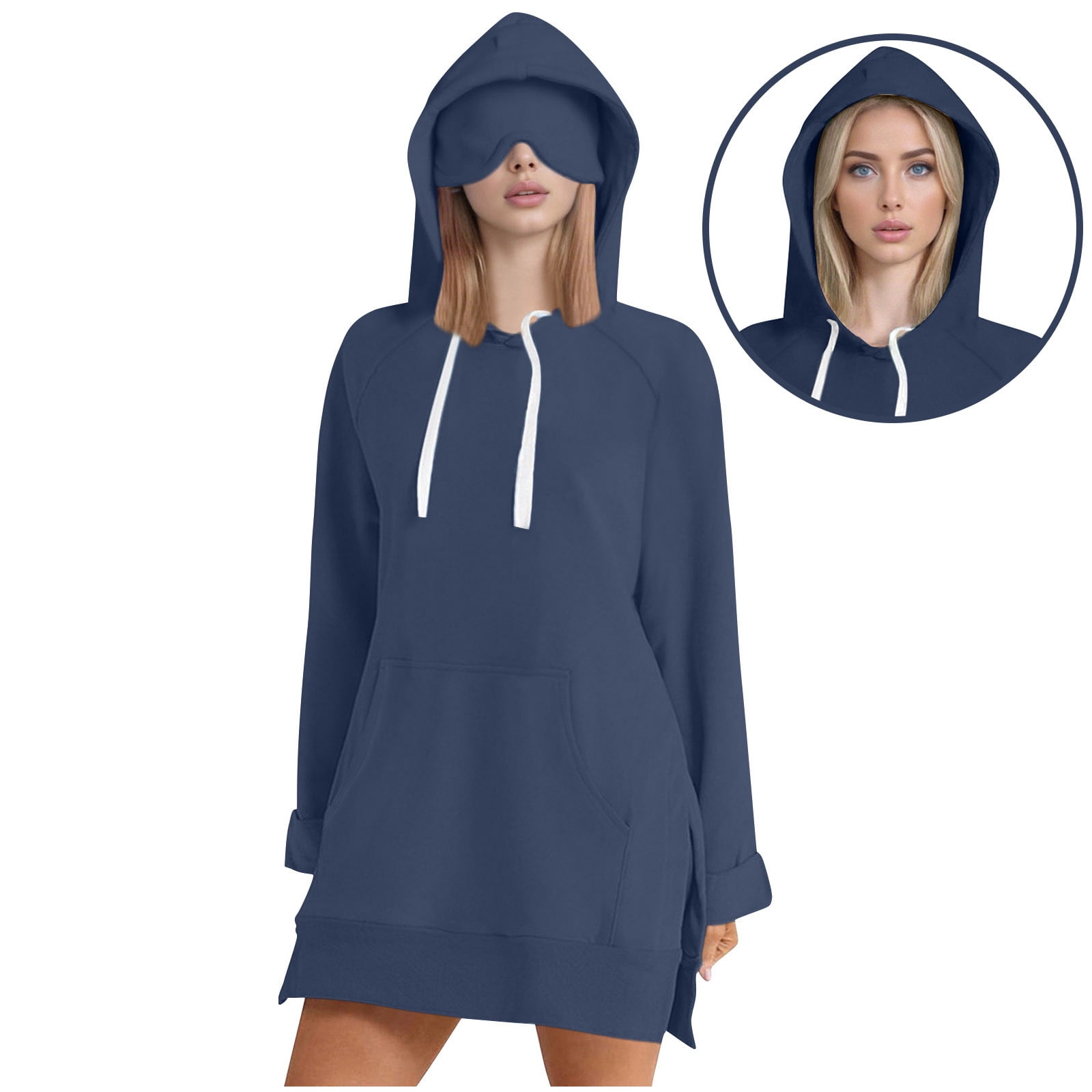 AGWOLF Oversized Sweatshirt for Women Fashion Side Split Long Sleeve ...