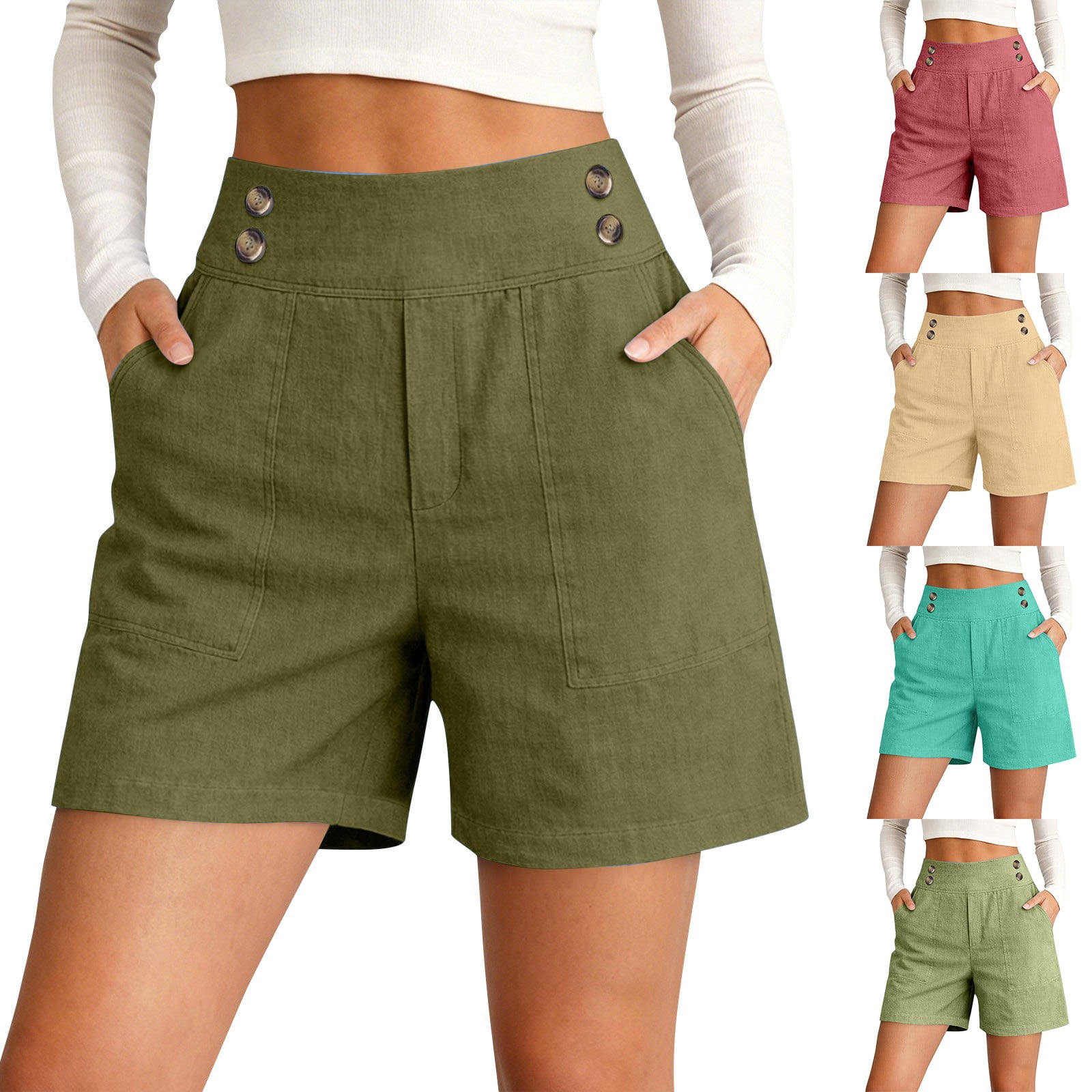 AGWOLF Wide Leg Shorts for Women Summer Casual High Waisted Shorts ...