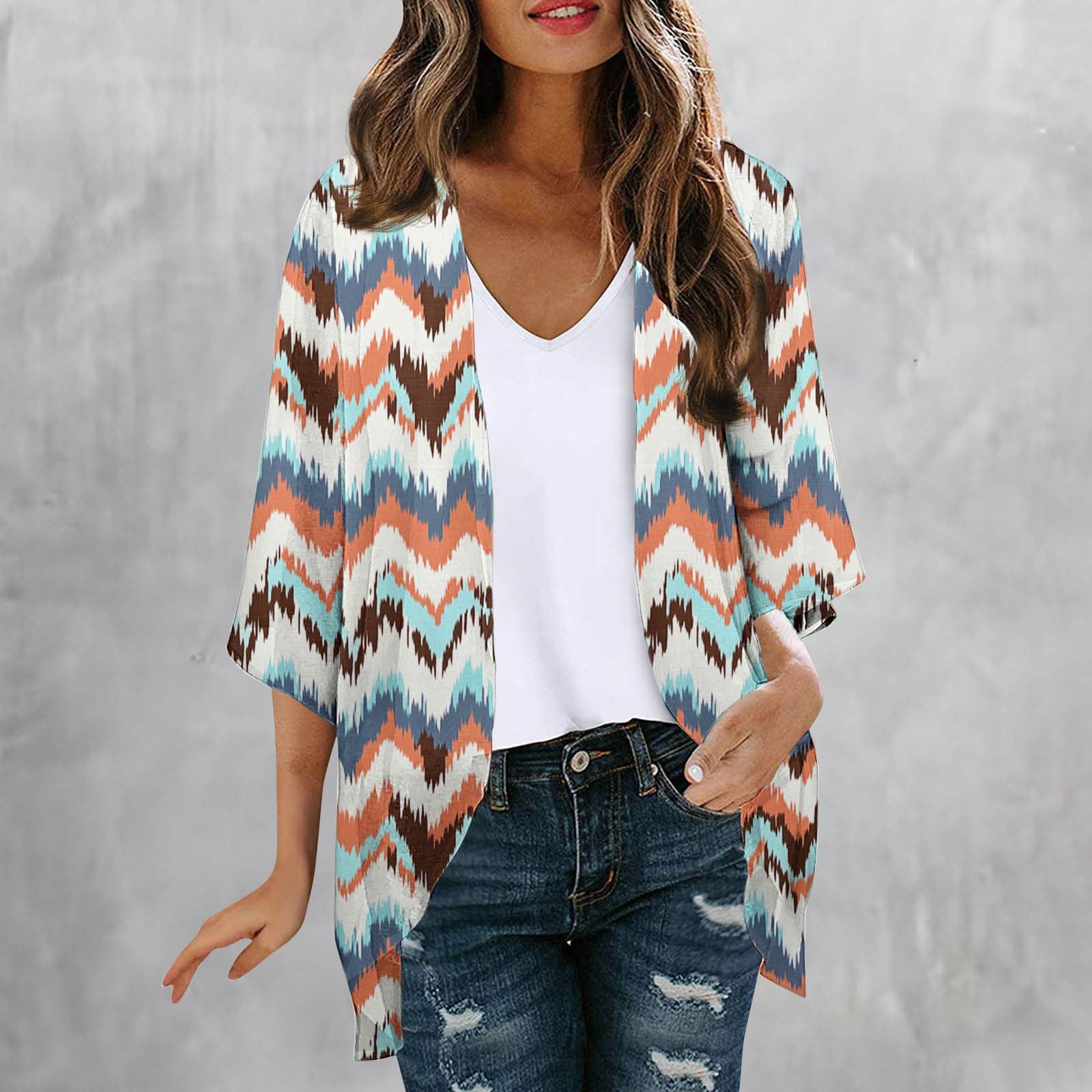 AGWOLF Womens Cardigans Lightweight Boho Beach Cover Up Vintage Floral ...