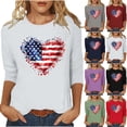 AGWOLF Womens Independence Day Shirts Funny American Flag Print ...