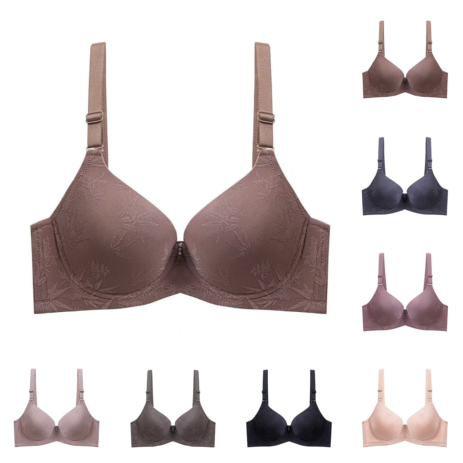 AGWOLF Womens Push Up Bras Underwire Full Coverage T Shirt Bra Anti-Sag ...
