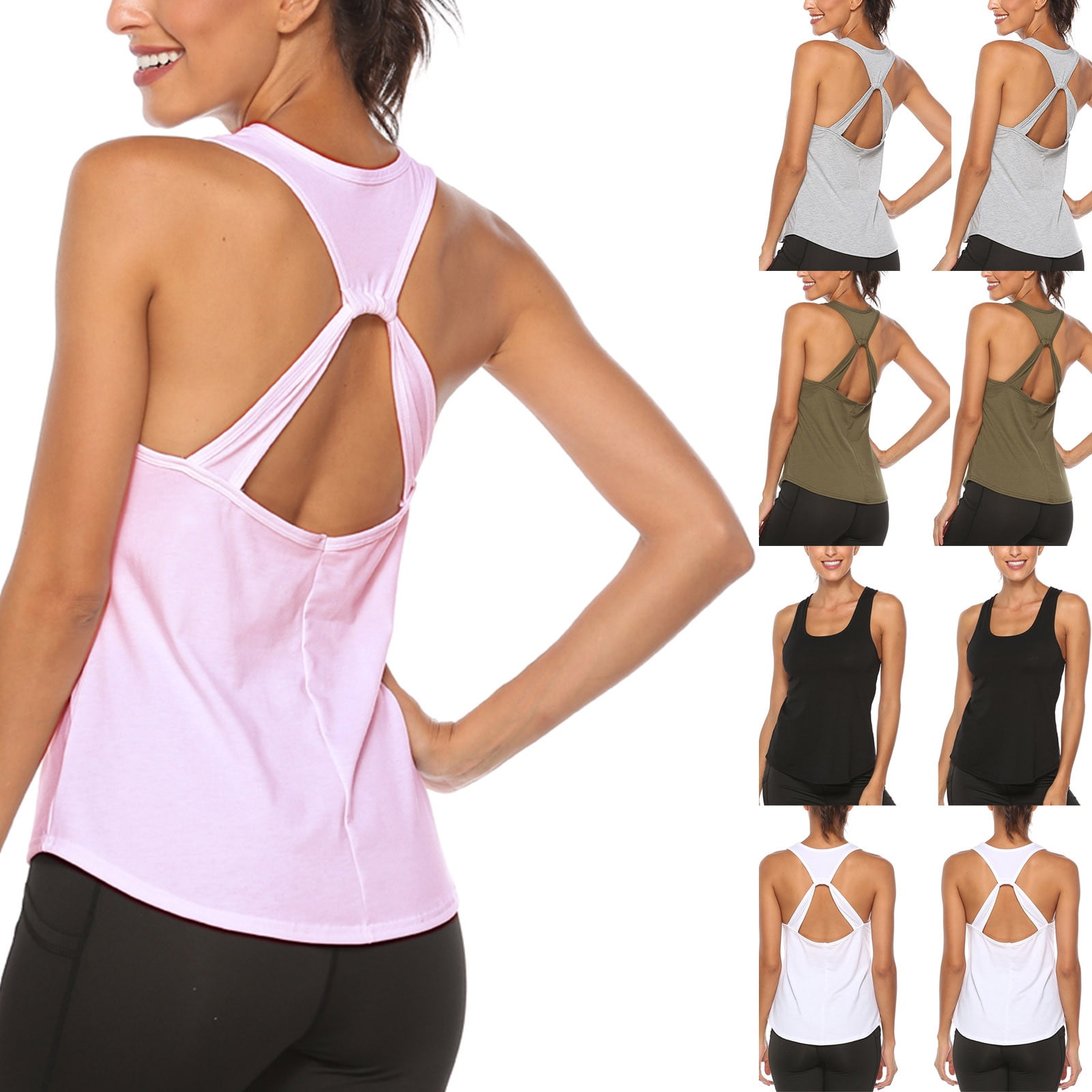 AGWOLF Womens Workout Tank Top Athletic Racerback Tops Loose Fit ...