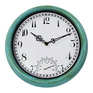 Infinity Instruments Analog Round Natural Mid-Century Wall Clock ...