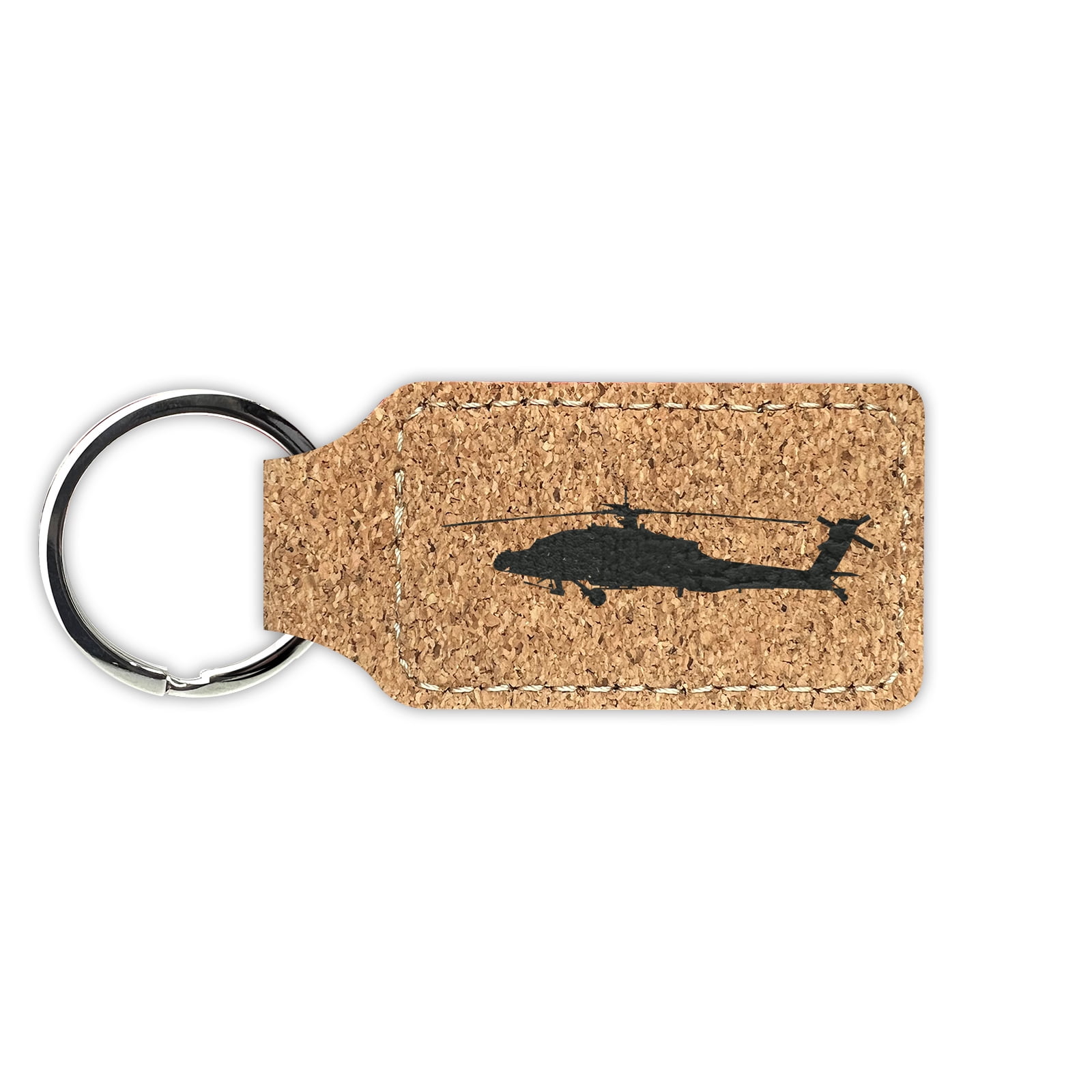 AH-64 Apache Keychain Leatherette Rectangle - Laser Engraved - Many ...