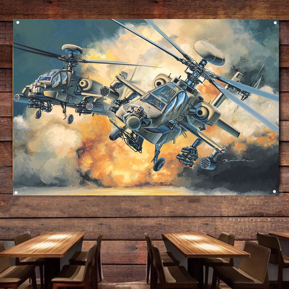 AH-64 Apache Longbow Attack Helicopter Poster Wall Charts - 38" x 57" Aviation Military Artwork ...