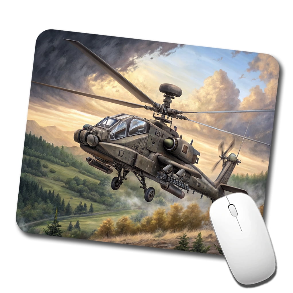 AH-64 Apache US Army Attack Helicopter Flying Mouse Pad Low Profile ...