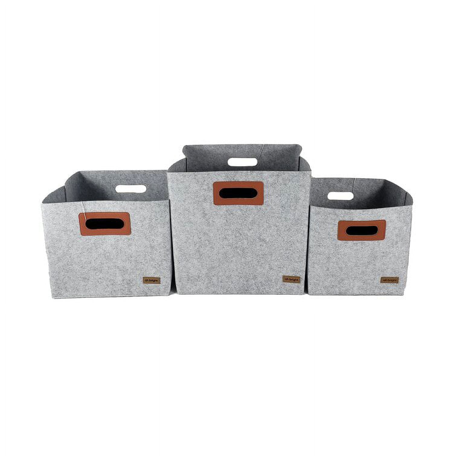 AH Bright 3 Piece Storage Fabric and Felt Cube Set - Walmart.com