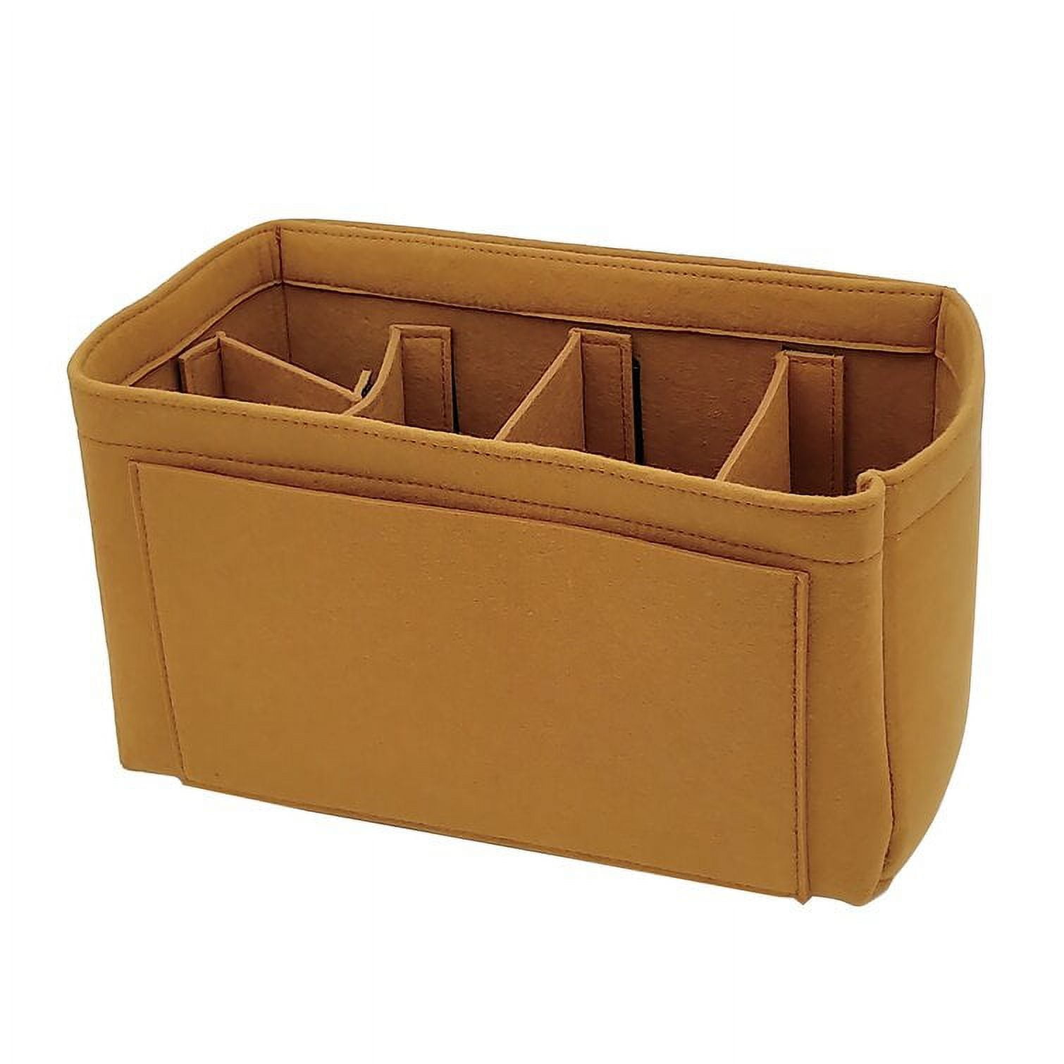 AH Bright Organizer Removable Sections Fabric and Felt Bin Brown ...