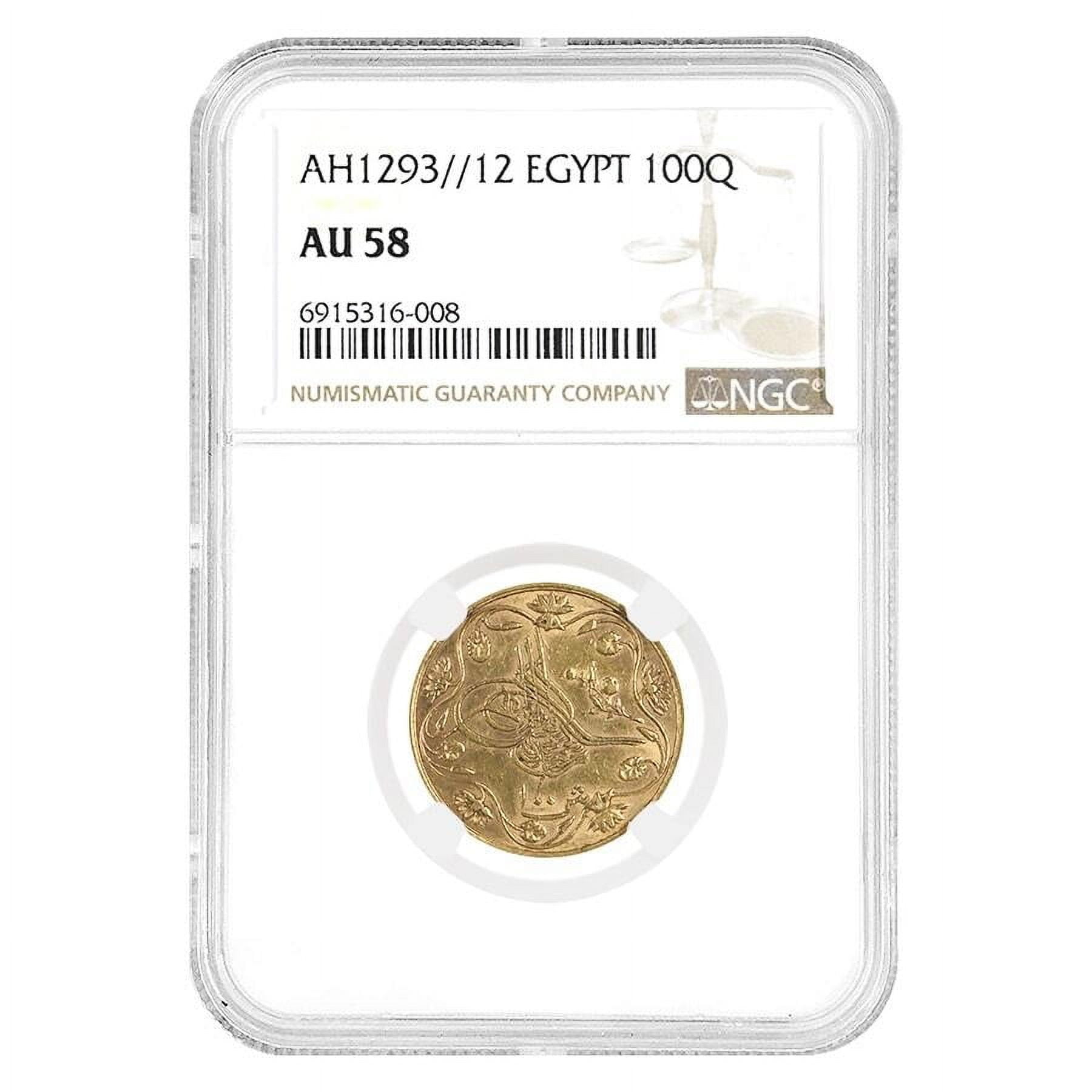 AH1293//12 Egypt 100 Qirsh Abdul Hamid II Gold Coin NGC AU 58 - Walmart.com