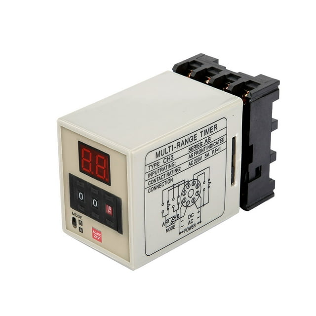 Ah3 Dm Dual Mode Delay Timer Relay 0 01s 99h Led Display Ac Dc 24v