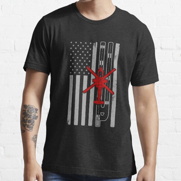 AH64 Apache Military Helicopter American Flag Runway AH64 Gear Essential T-Shirt - Walmart.com