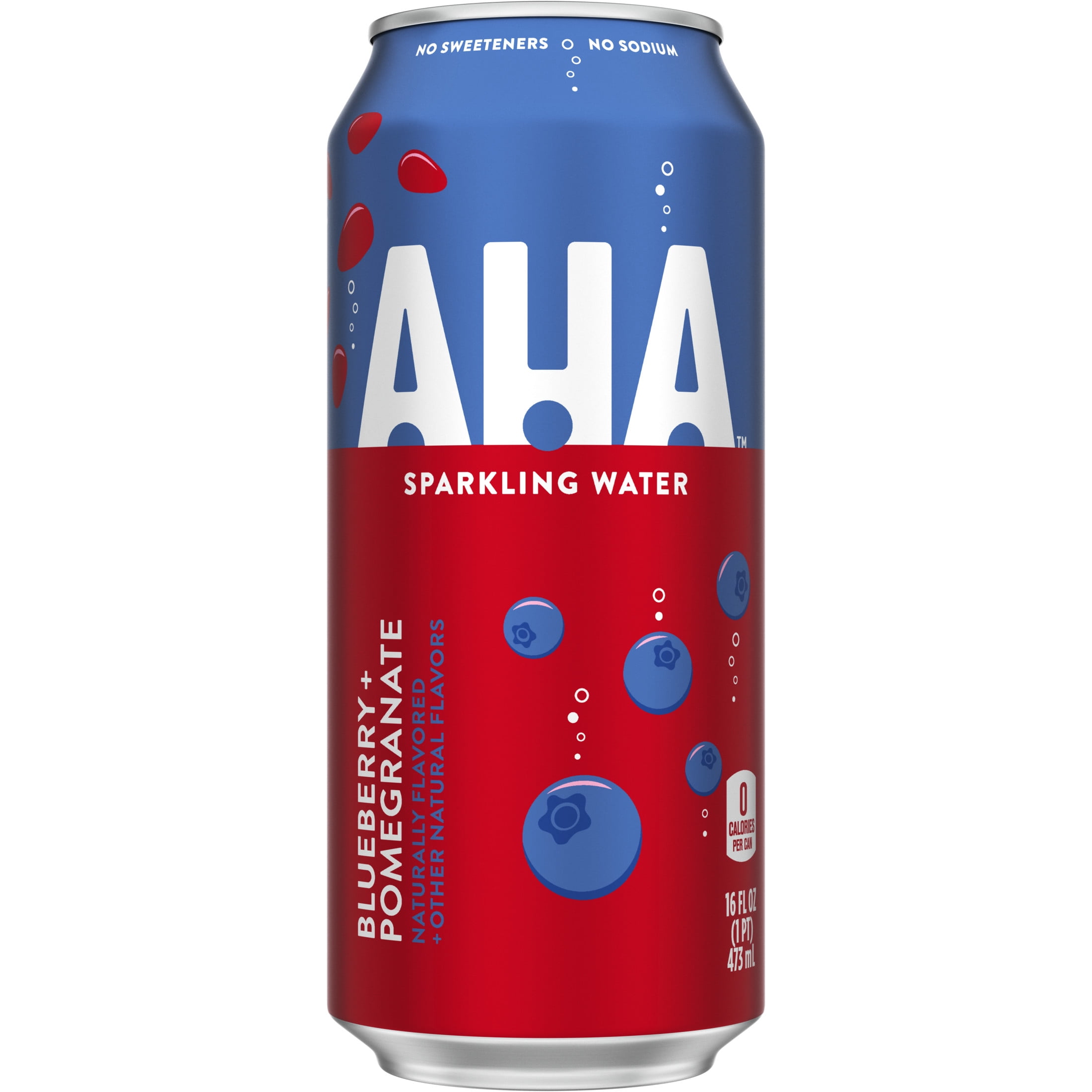 AHA Blueberry Pomegranate Flavored Sparkling Water, 16 fl oz, Can - Walmart.com