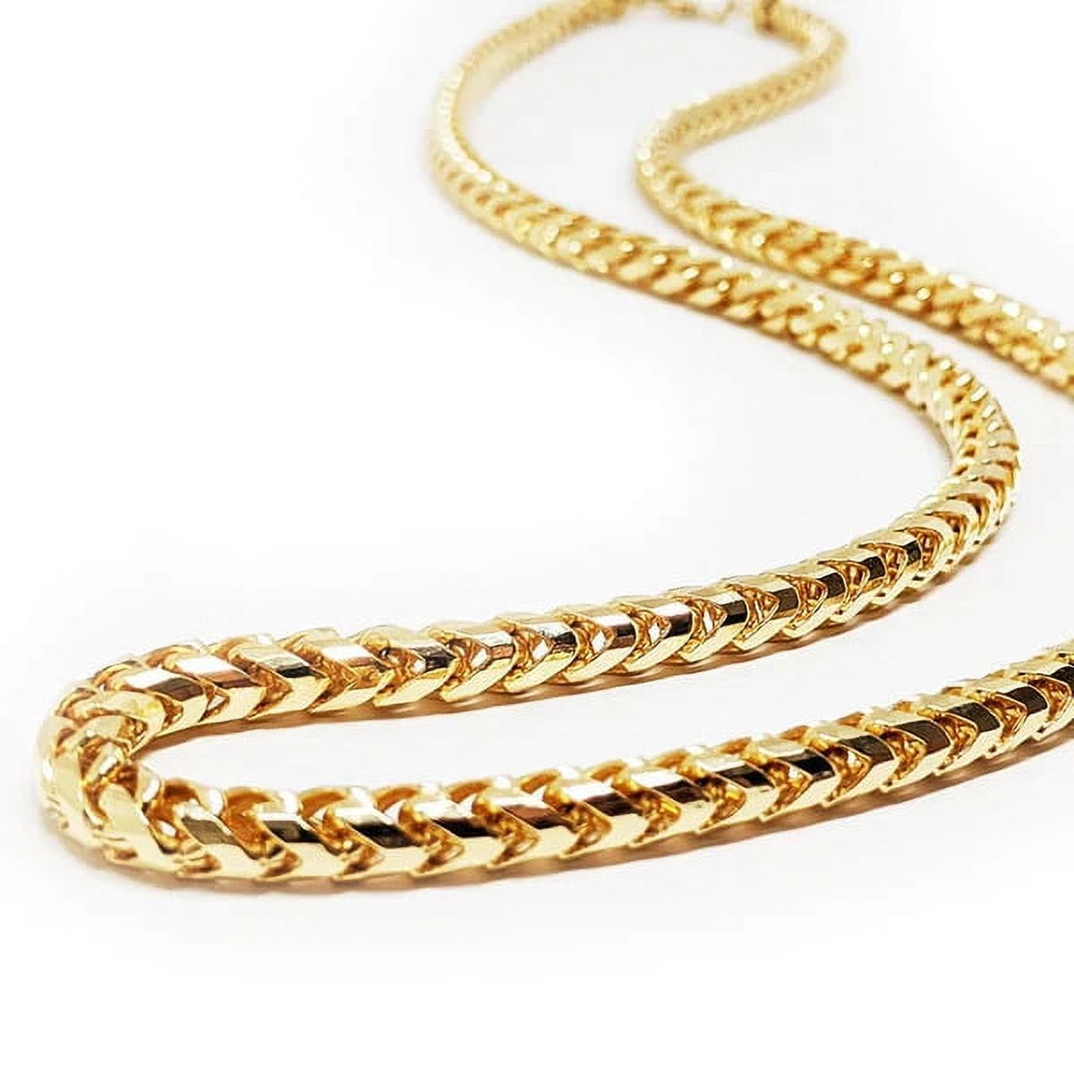 AHA Lifestyles 4MM Franco Cuban Chain Necklace - Unisex - Gold - 26 ...
