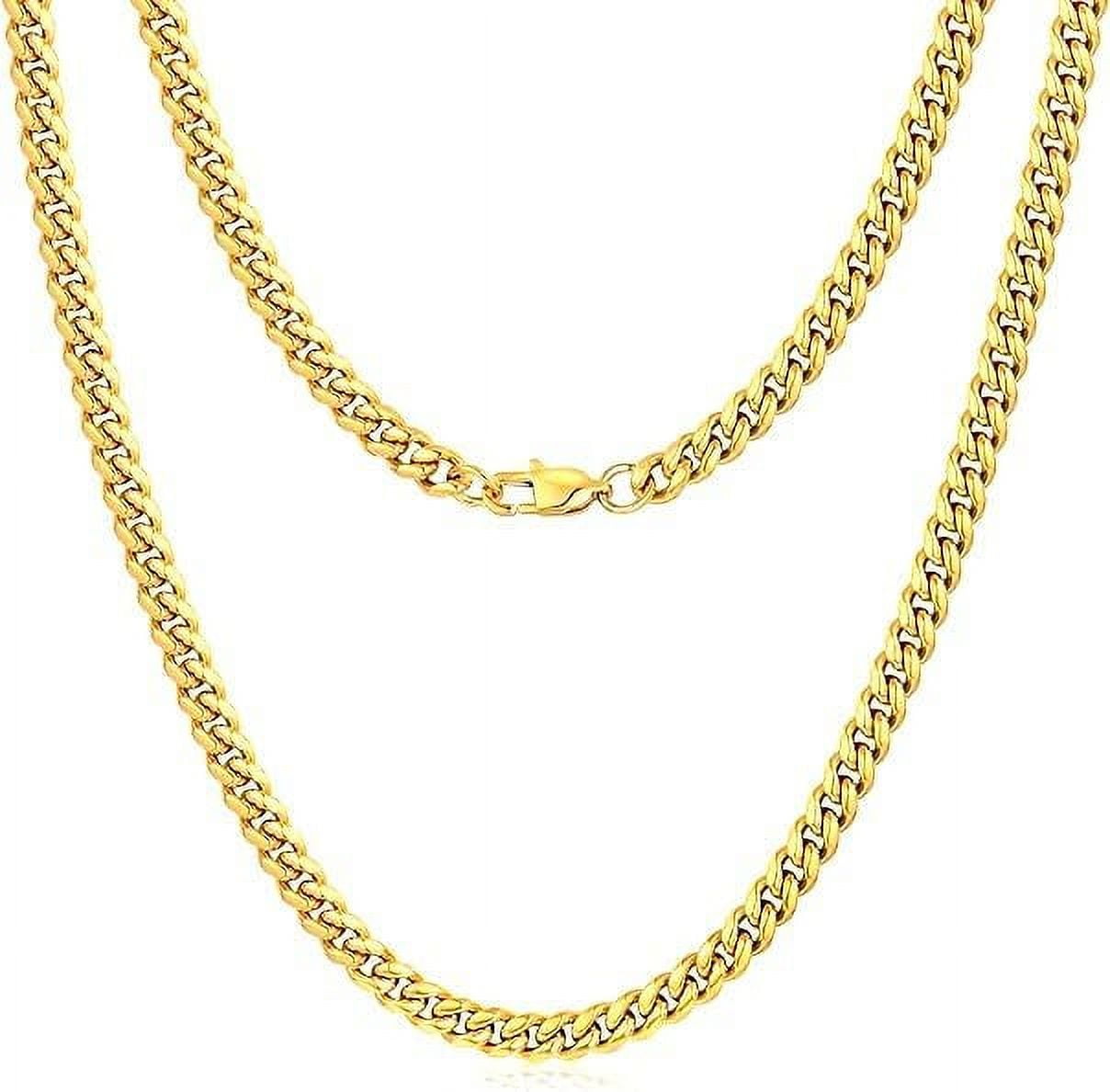 AHA Lifestyles 6MM Cuban Chain Necklace - Unisex - Gold - 28 Inch ...