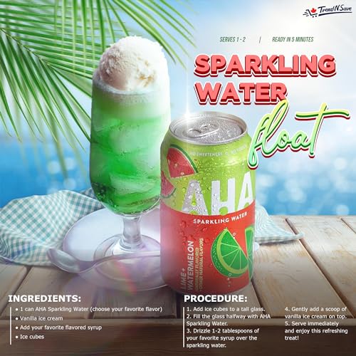 AHA Sparkling Water - Calorie Free, Sweeteners Free, Natural Flavor - Pack of 8 (4 Cans of ...