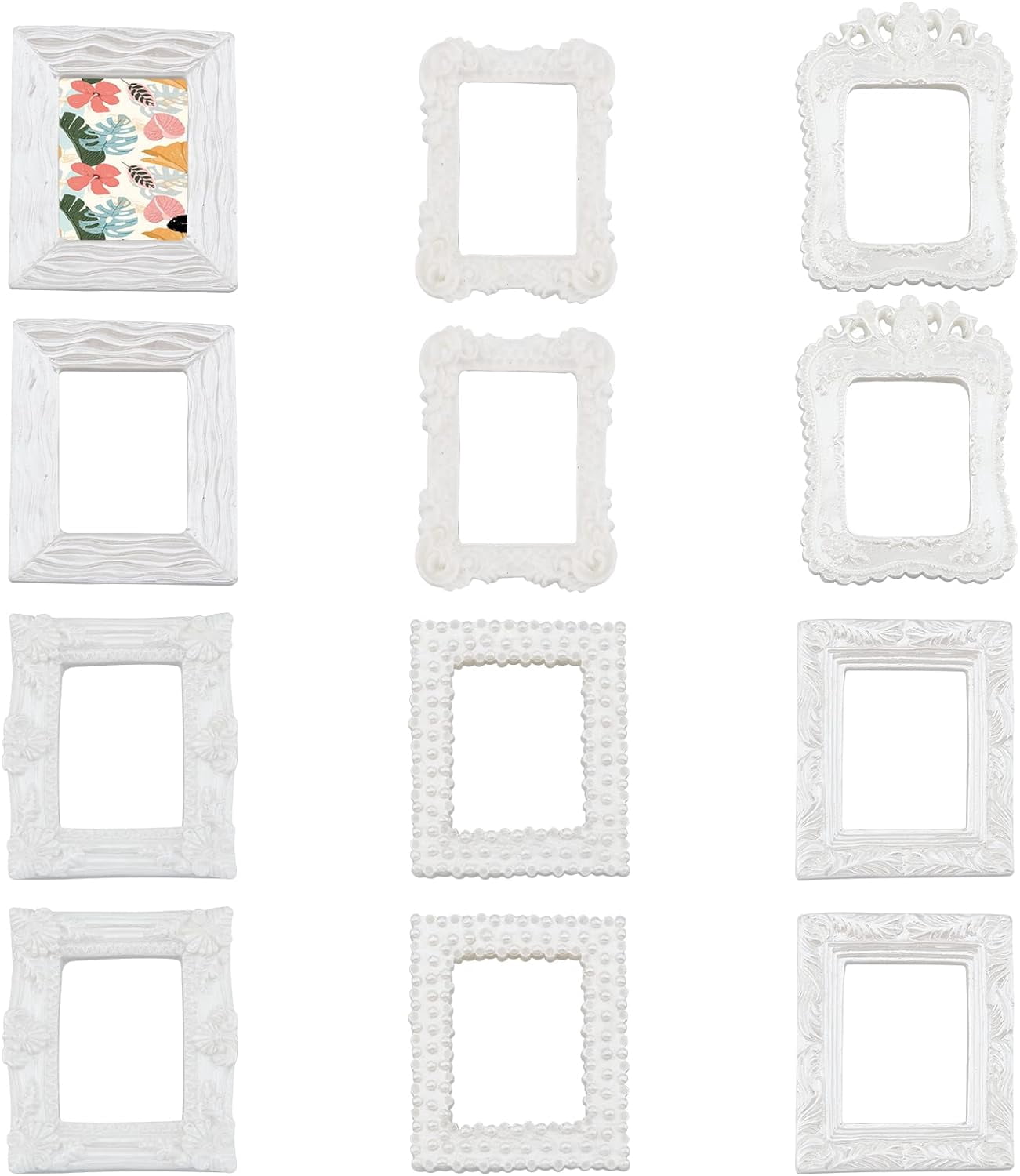 AHADEMAKER 12Pcs 6 Style Vintage Mini Resin Photo Frames Retro Picture ...