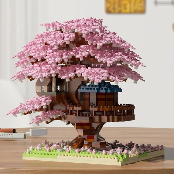 AHANSI Cherry Blossom Bonsai Building Flowers Set 1382 Pcs Flowers ...