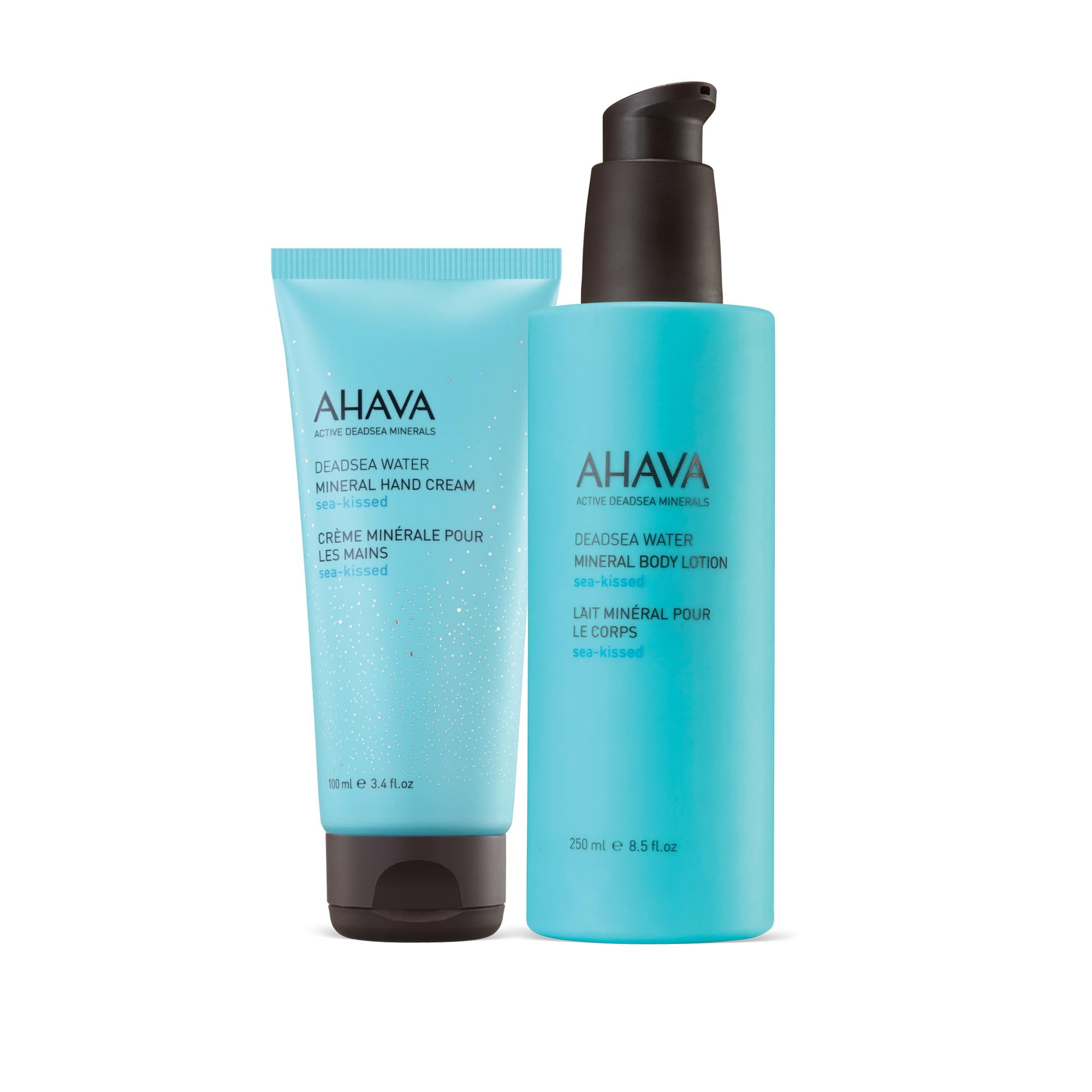 AHAVA Working Hands & TGF4 Hydrating Body Lotion, Sea-Kissed Care Set - Includes Hand Cream Sea ...