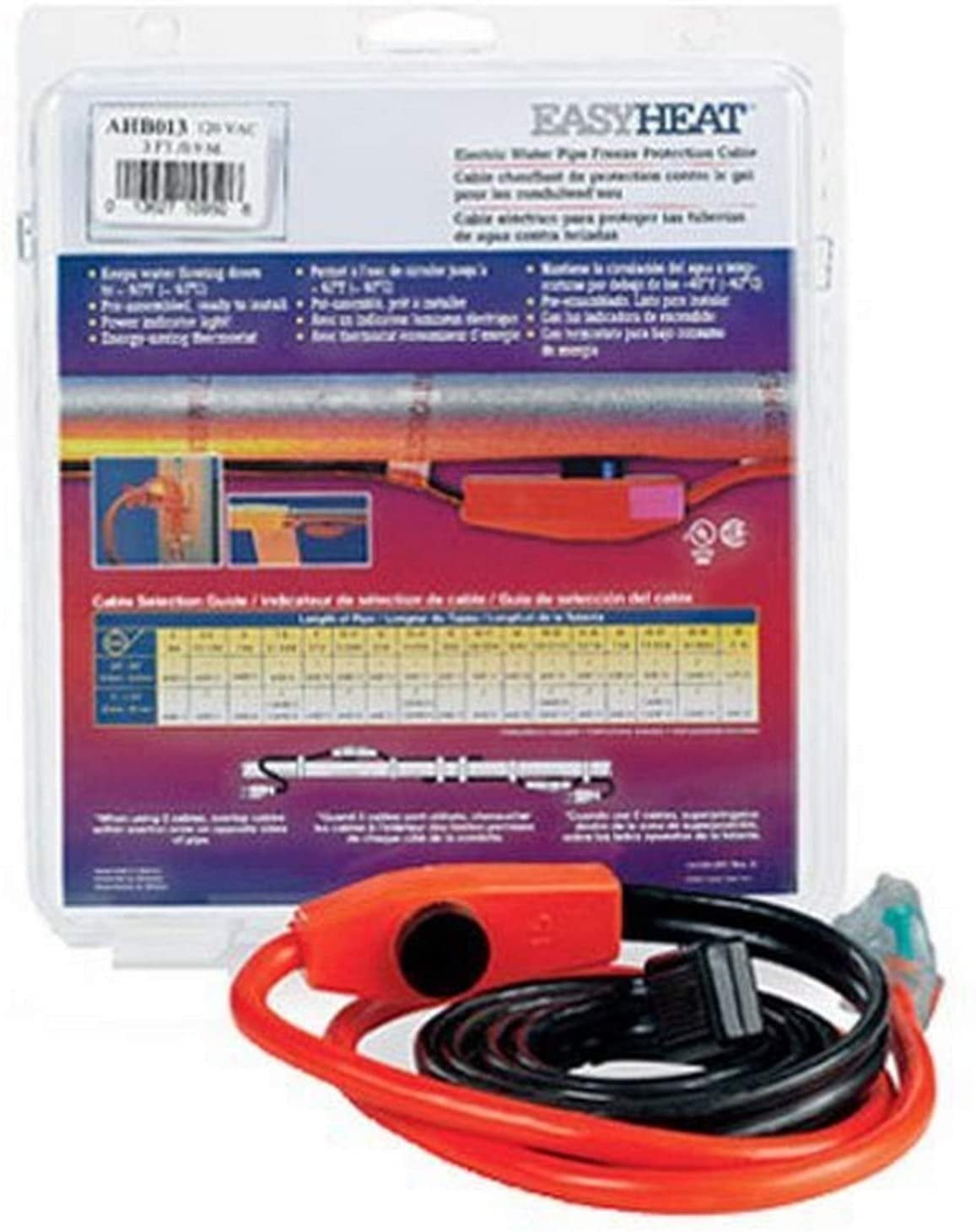 EasyHeat Cold Weather Valve and Pipe Heating Cable AHB-013 - 3-Pack, 3 ...
