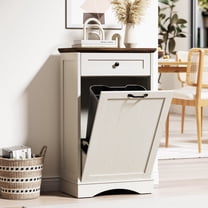 AHB 13 Gallon Single Tilt Out Trash Cabinet with Drawer, Freestanding ...