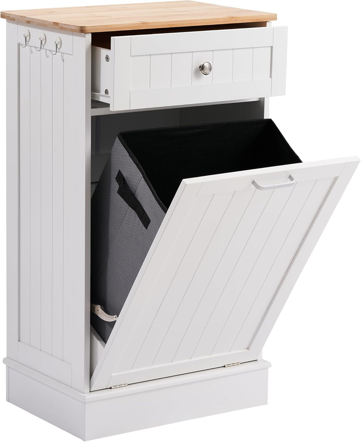 AHB 13 Gallons Tilt Out Trash Cabinet, Hidden Trash Can Kitchen Wooden ...