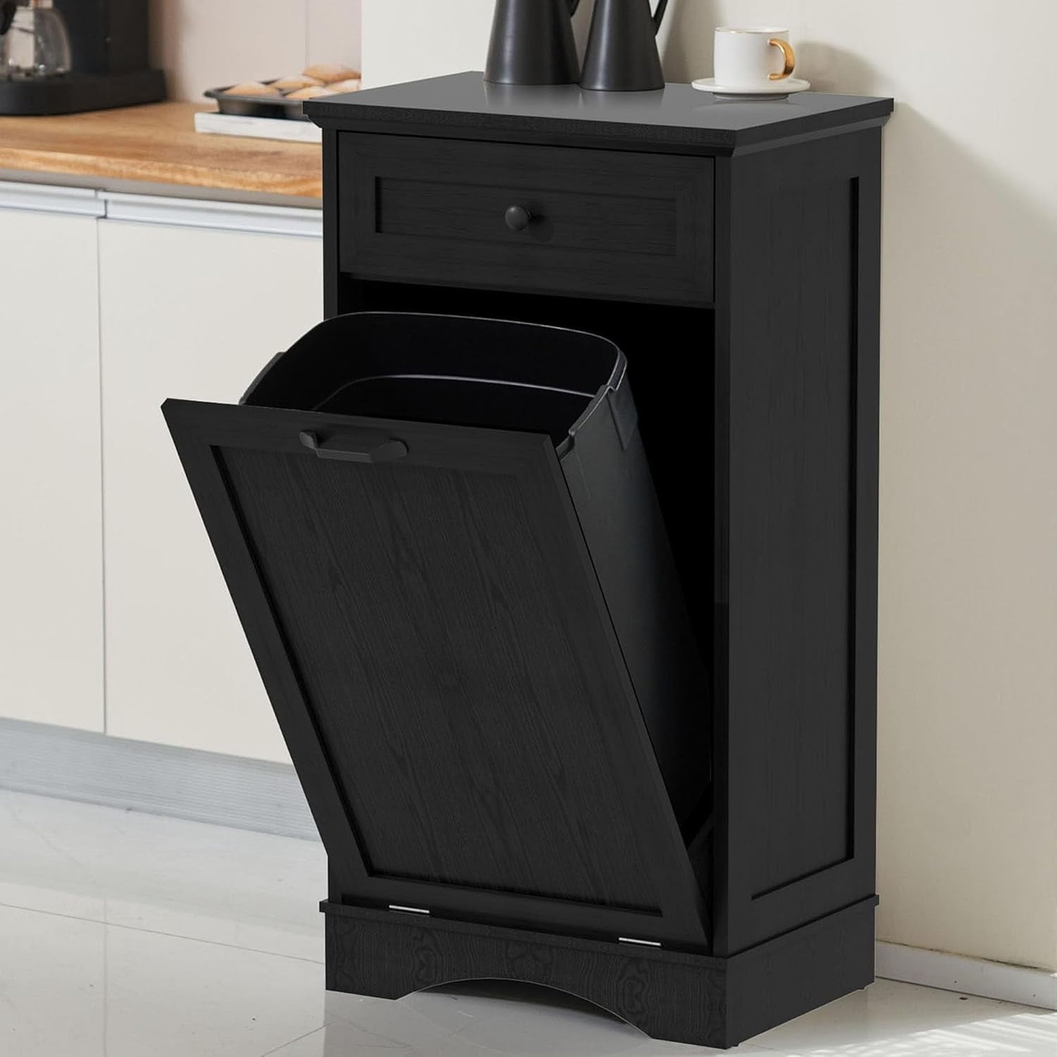 AHB 13 Gallons Tilt Out Trash Cabinet Free Standing Kitchen Recycling ...
