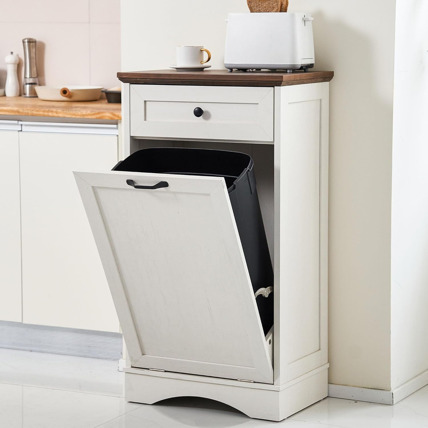 AHB 13 Gallons Tilt Out Trash Cabinet Free Standing Kitchen Trash ...