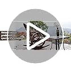 AHB Outdoor Wood Rocking Chair, Wagon Wheel Decor Armrest Yard Glider ...