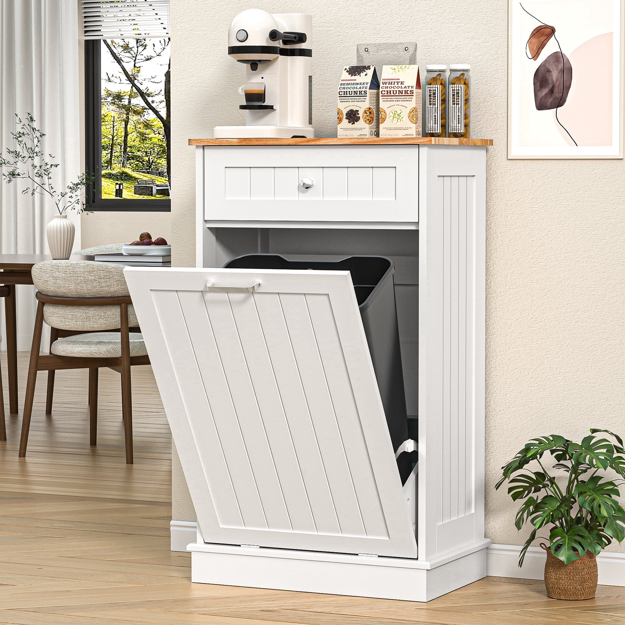 13 Gallon Tilt Out Trash Can Cabinet
