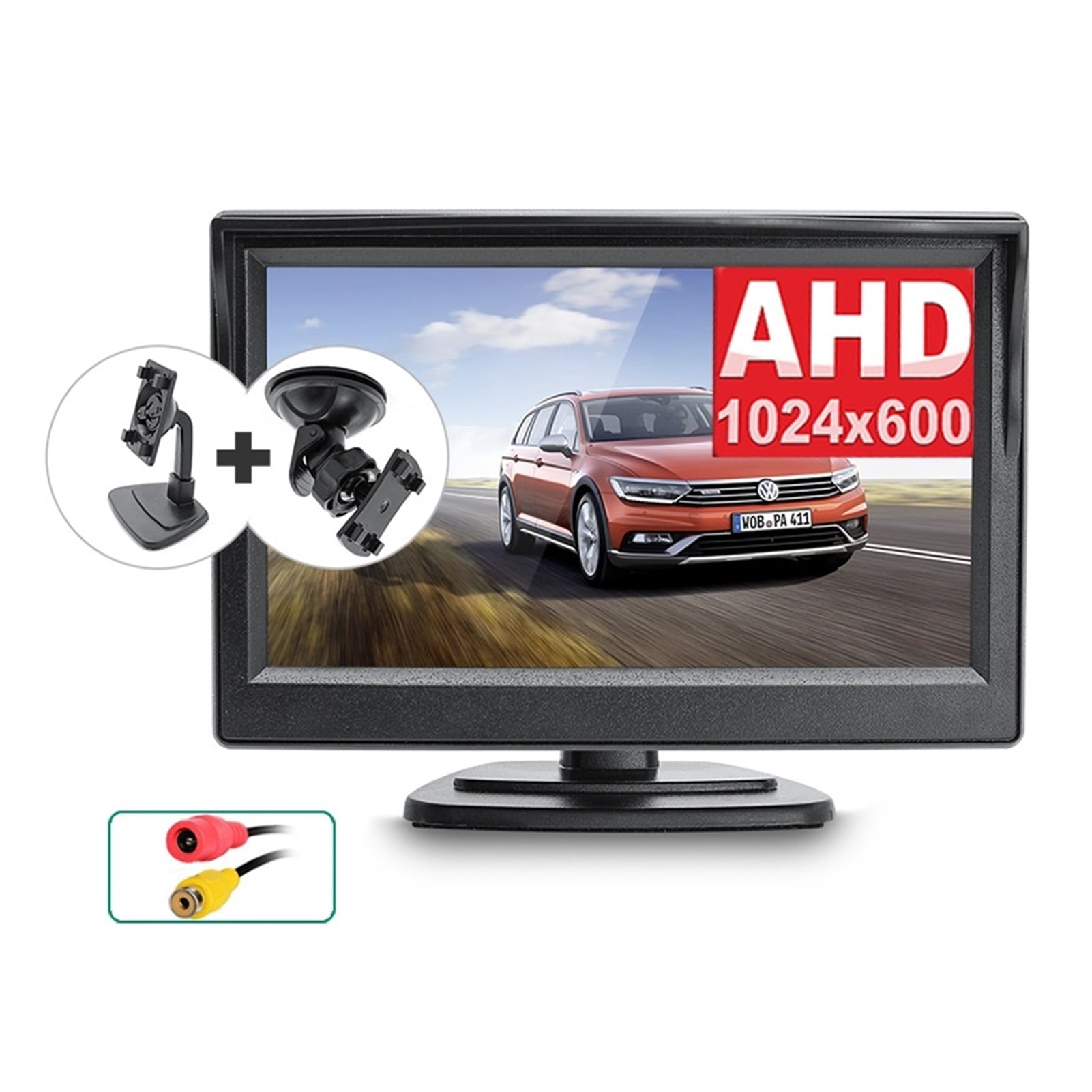 AHD 1024x600 5 Inch Car Inside Parking Monitor With 2 Channels Vehicle ...