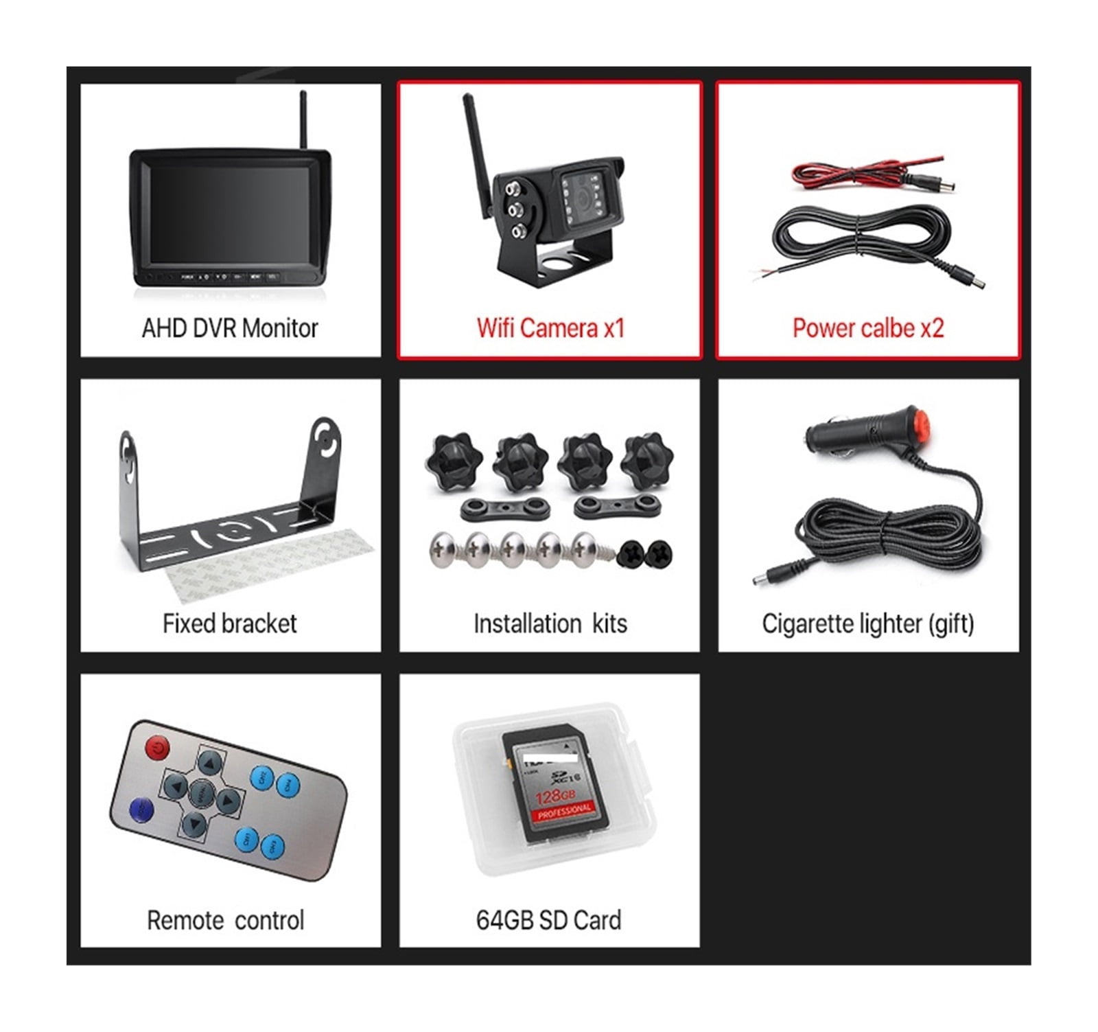 AHD 1080P Digital Wireless DVR Recorder Reverse Backup Camera With 7 ...