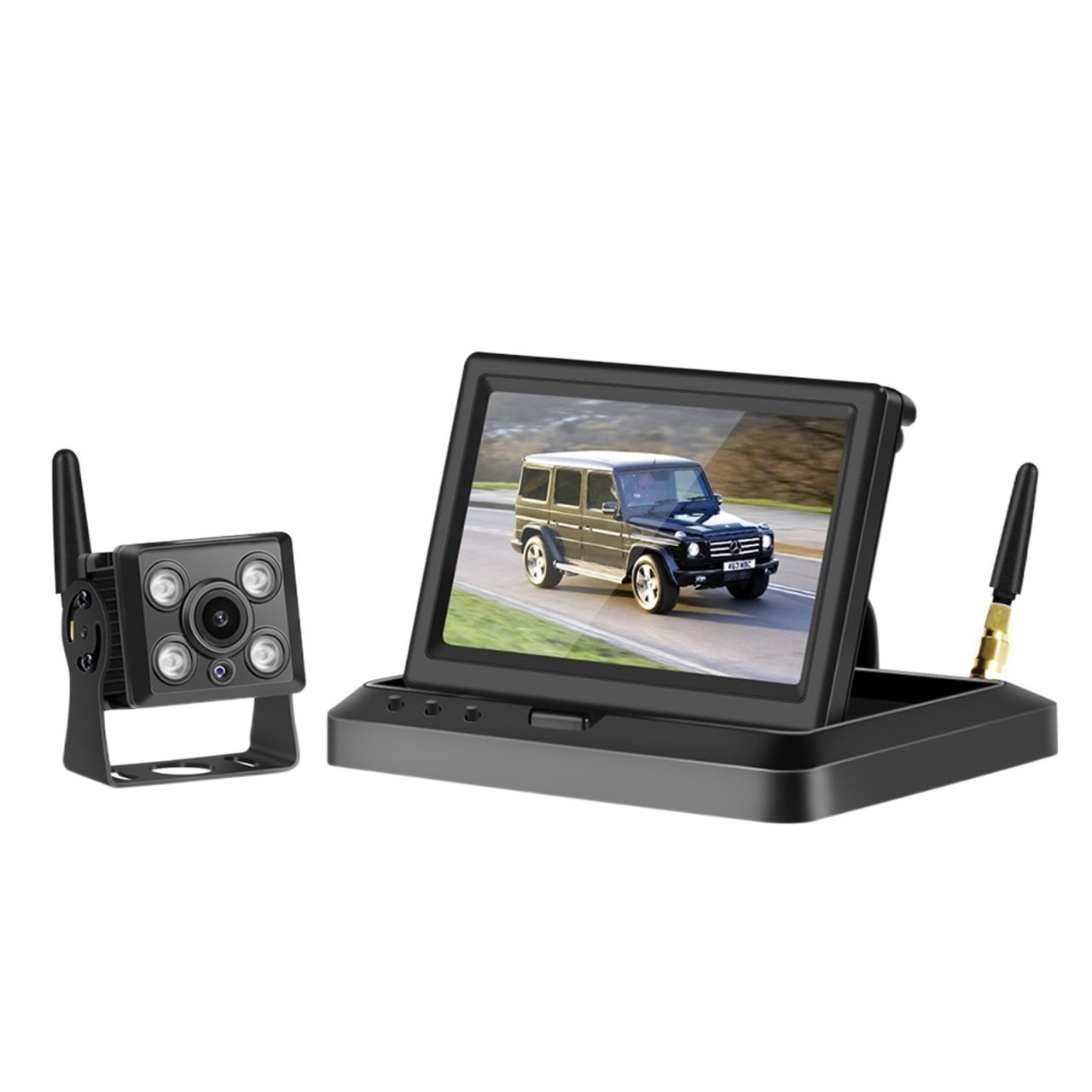 AHD Wireless Car monitor Screen 5 inch TFT LCD IR Rear View Camera ...