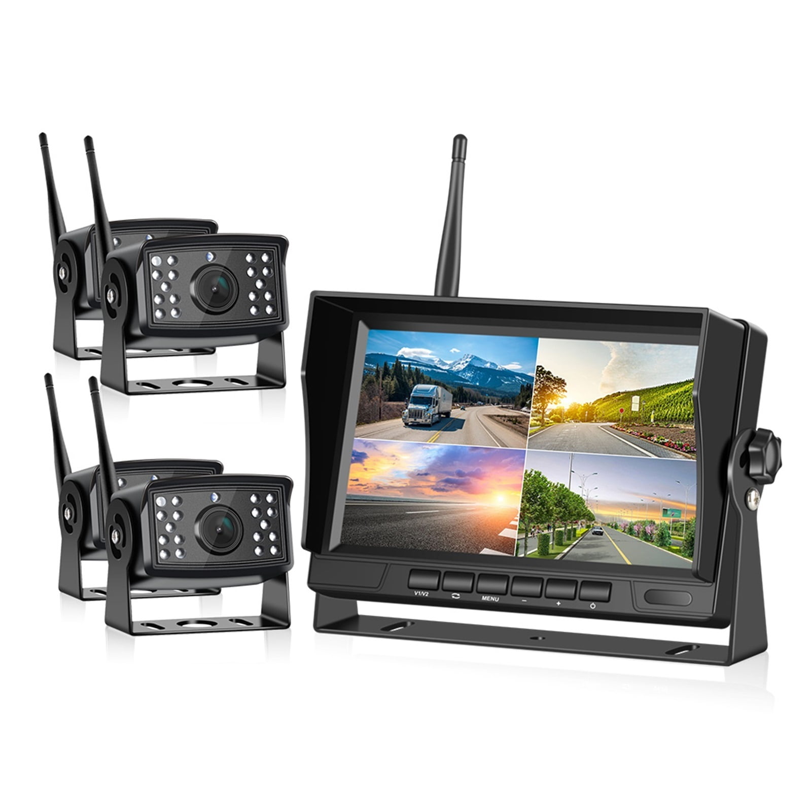 AHD Wireless DVR Car Monitor 7 Inch Display Vehicle Auto Screen Rear ...