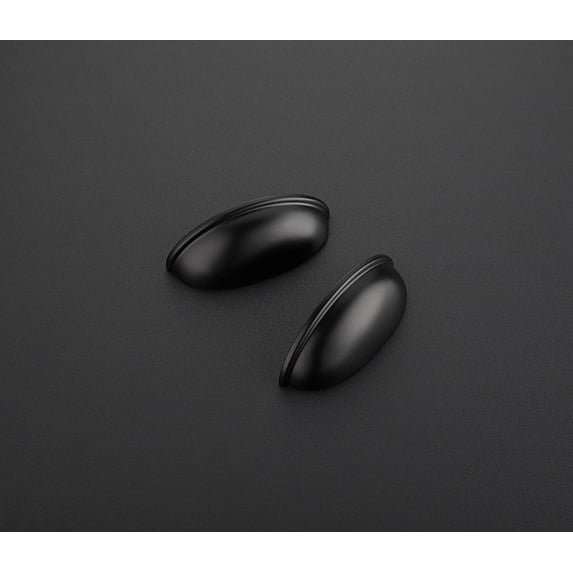 AHGLOP-10 Pack 3" Drawer Pulls Flat Black Cabinet Cup Pulls Kitchen ...