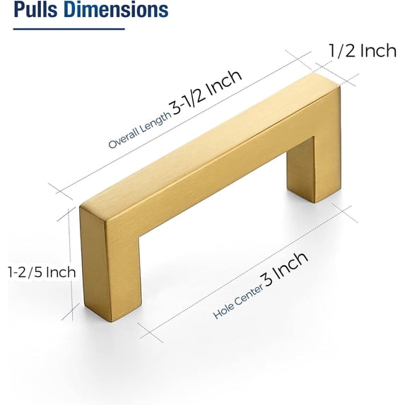 AHGLOP-10 Pack Kitchen Cabinet Pulls with 3 Inch Hole Center, Brushed ...