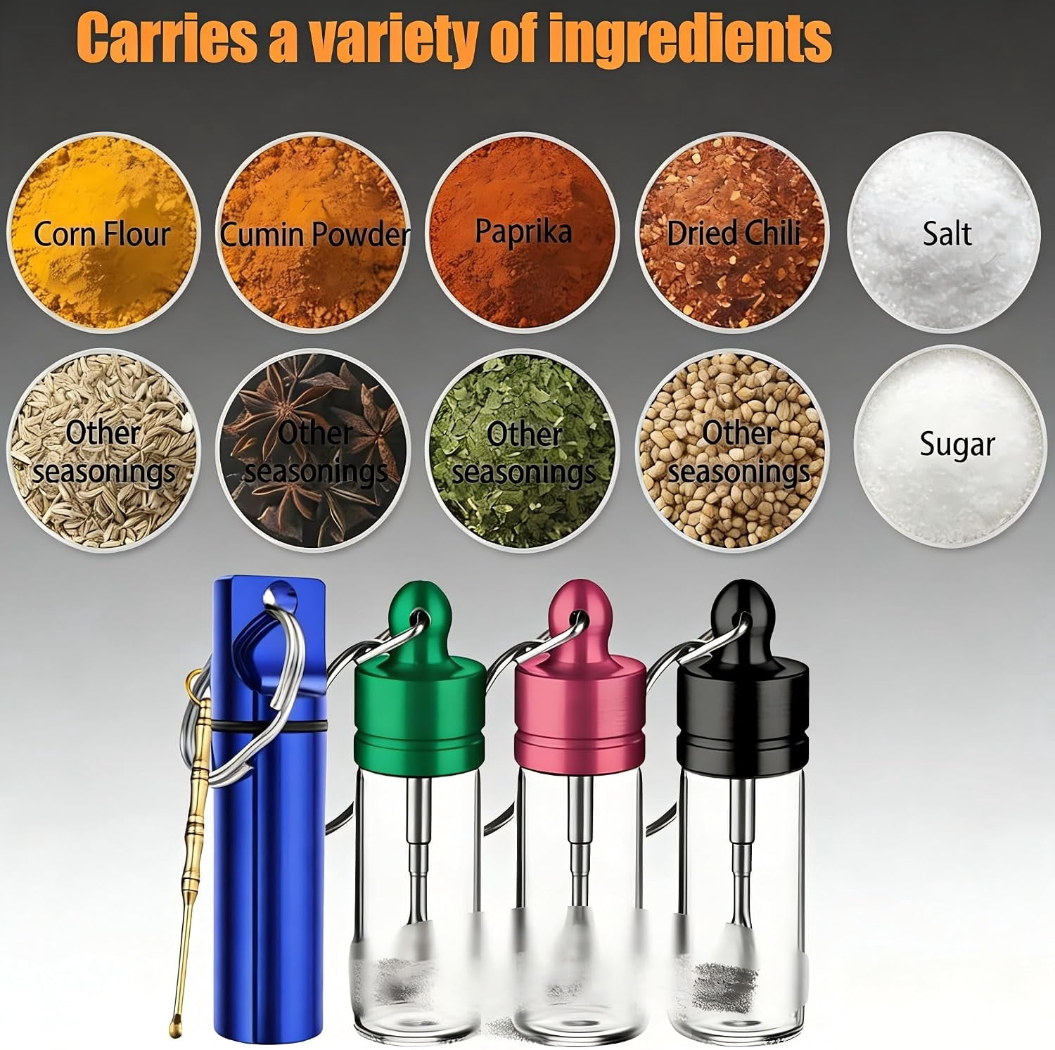 AHGLOP-4 Pack Mini travel spice containers, Waterproof Leak-Proof ...